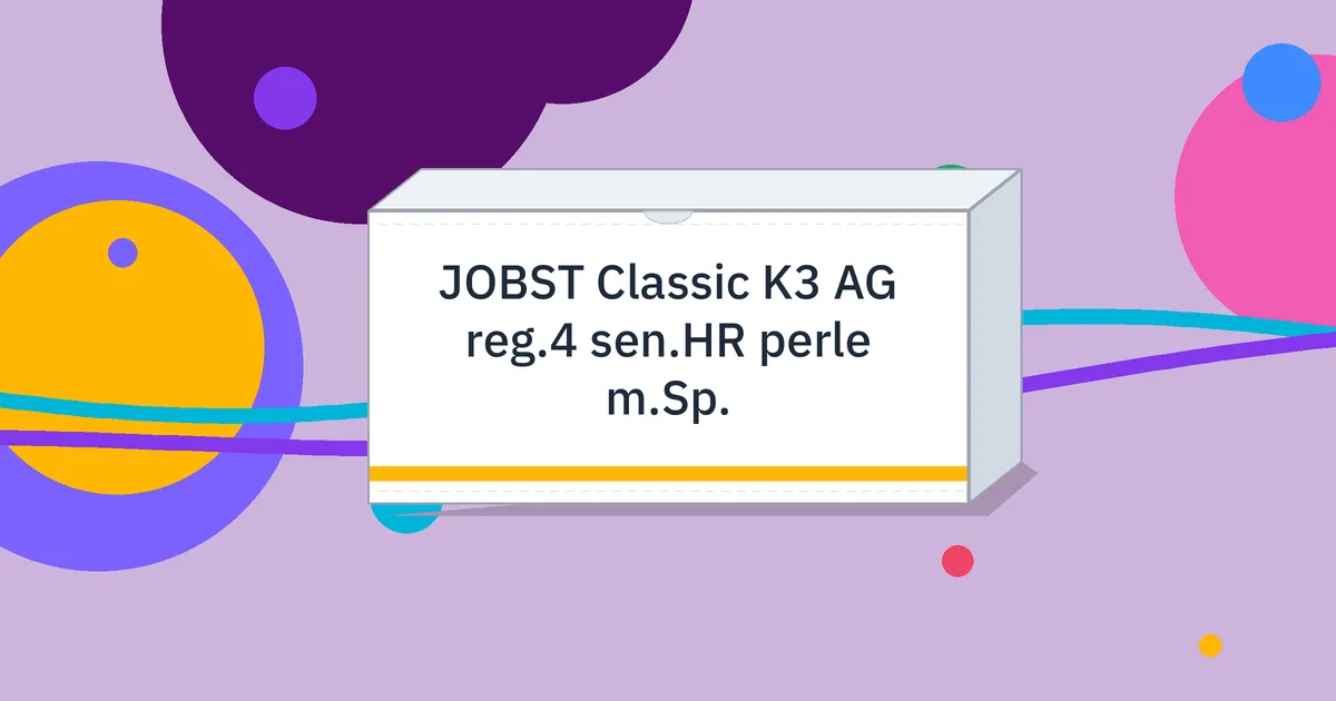 Symbolbild: Packung mit der Aufschrift JOBST Classic K3 AG reg.4 sen.HR perle m.Sp. (PZN 17957245) – Verfügbarkeit und Bezug in Apotheken in Frankfurt am Main