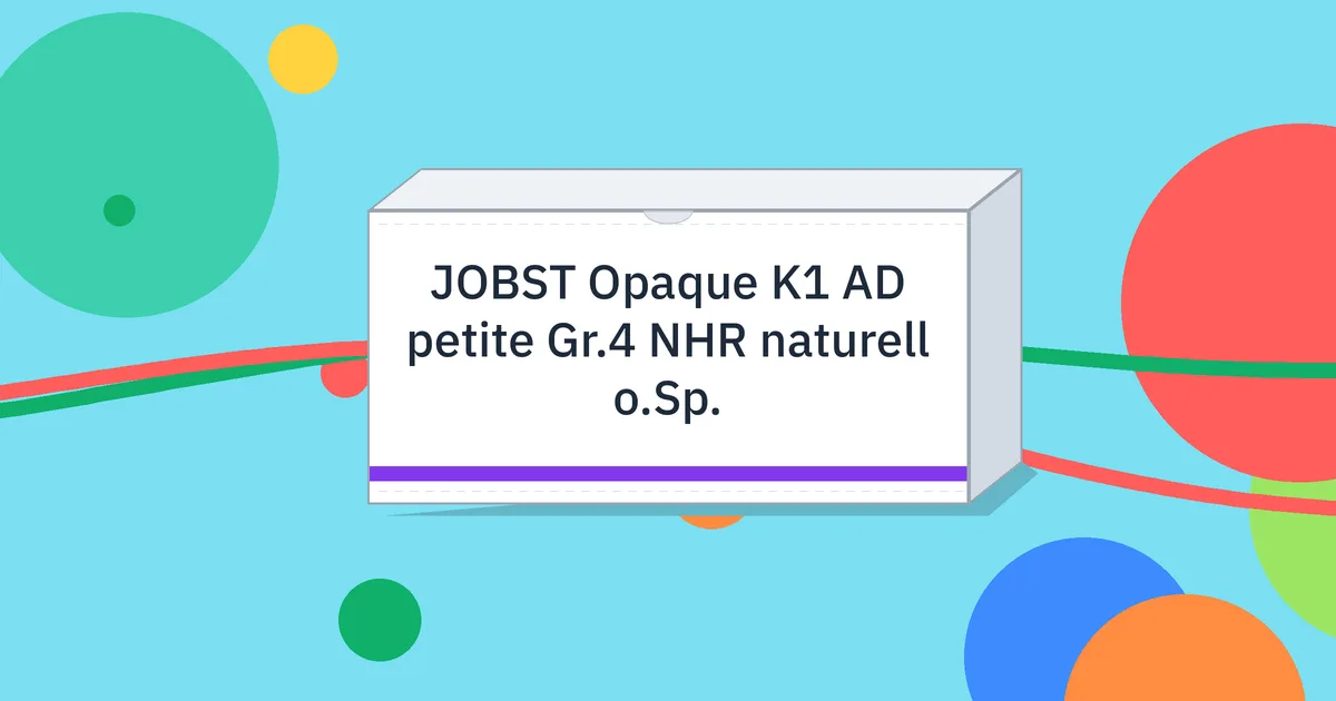 Symbolbild: Packung mit der Aufschrift JOBST Opaque K1 AD petite Gr.4 NHR naturell o.Sp. (PZN 13080153) – Verfügbarkeit und Bezug in Apotheken in Frankfurt am Main