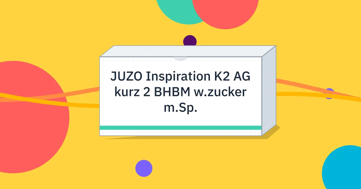 Symbolbild: Packung mit der Aufschrift JUZO Inspiration K2 AG kurz 2 BHBM w.zucker m.Sp. (PZN 14883055) – Verfügbarkeit und Bezug in Apotheken in Frankfurt am Main
