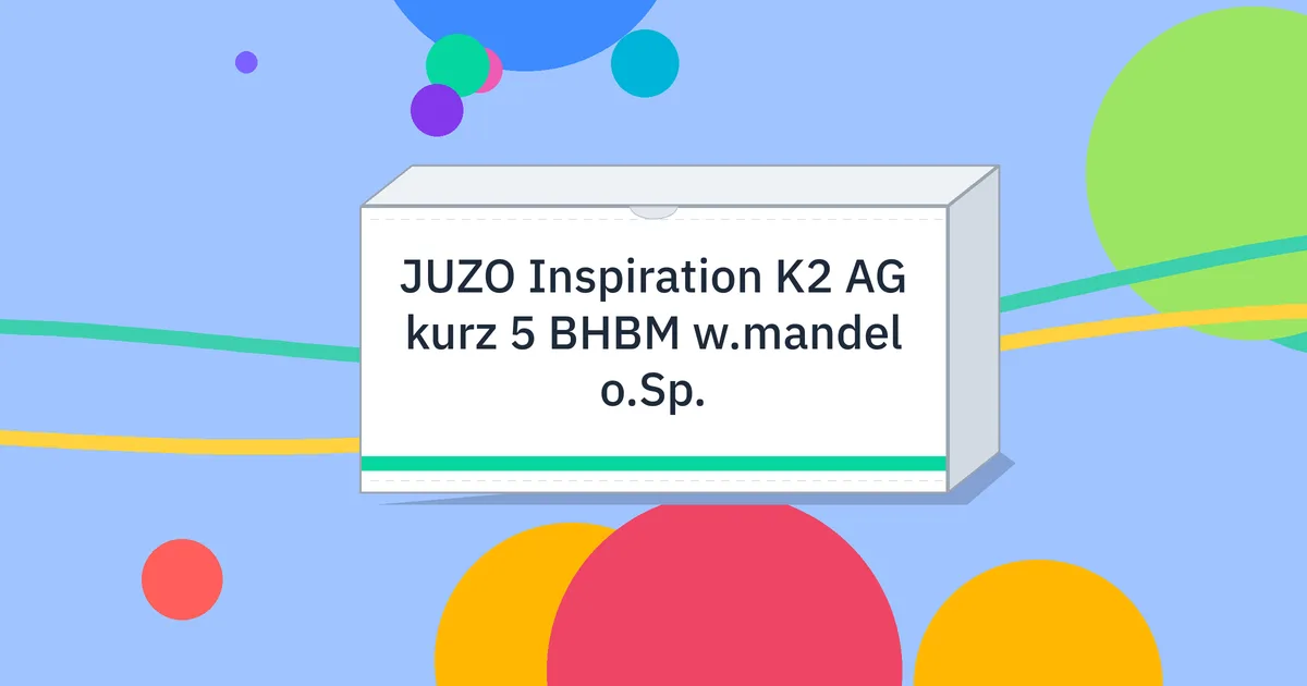 Symbolbild: Packung mit der Aufschrift JUZO Inspiration K2 AG kurz 5 BHBM w.mandel o.Sp. (PZN 14885485) – Verfügbarkeit und Bezug in Apotheken in Frankfurt am Main
