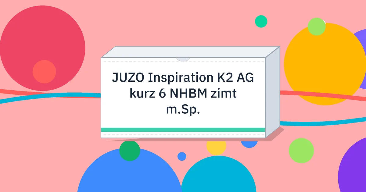 Symbolbild: Packung mit der Aufschrift JUZO Inspiration K2 AG kurz 6 NHBM zimt m.Sp. (PZN 14923926) – Verfügbarkeit und Bezug in Apotheken in Frankfurt am Main