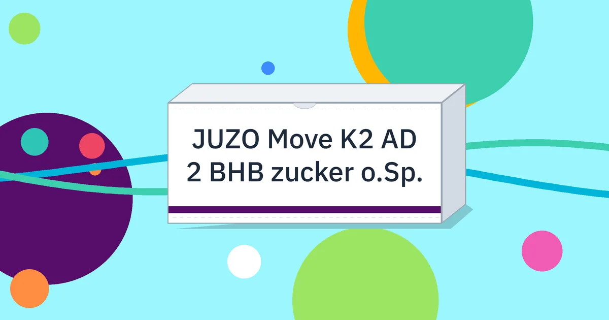Symbolbild: Packung mit der Aufschrift JUZO Move K2 AD 2 BHB zucker o.Sp. (PZN 18508176) – Verfügbarkeit und Bezug in Apotheken in Frankfurt am Main