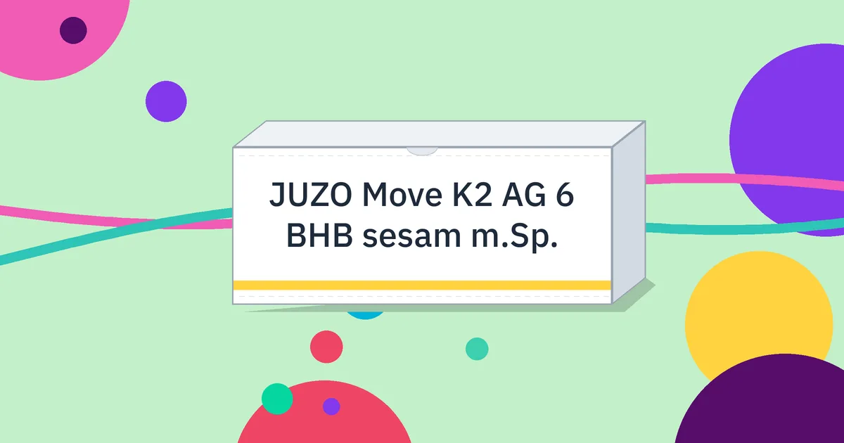 Symbolbild: Packung mit der Aufschrift JUZO Move K2 AG 6 BHB sesam m.Sp. (PZN 18524293) – Verfügbarkeit und Bezug in Apotheken in Frankfurt am Main