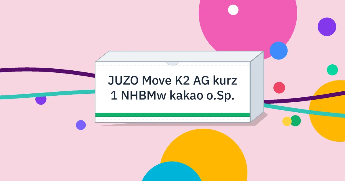Symbolbild: Packung mit der Aufschrift JUZO Move K2 AG kurz 1 NHBMw kakao o.Sp. (PZN 18561130) – Verfügbarkeit und Bezug in Apotheken in Frankfurt am Main
