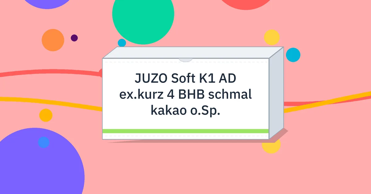 Symbolbild: Packung mit der Aufschrift JUZO Soft K1 AD ex.kurz 4 BHB schmal kakao o.Sp. (PZN 15464780) – Verfügbarkeit und Bezug in Apotheken in Frankfurt am Main