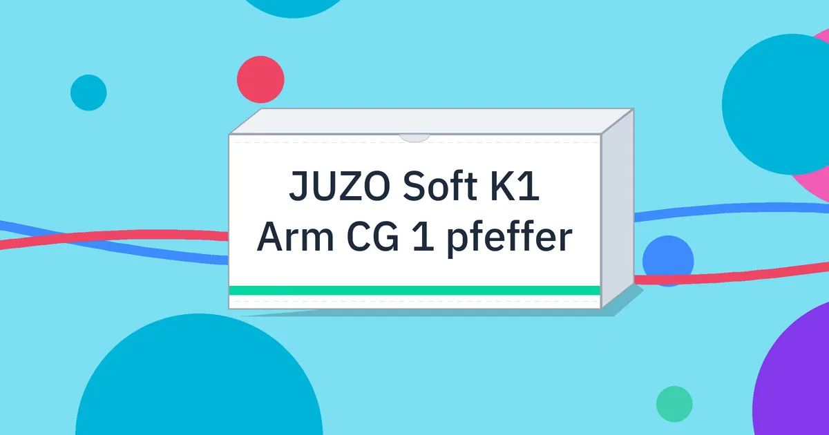 Symbolbild: Packung mit der Aufschrift JUZO Soft K1 Arm CG 1 pfeffer (PZN 15508129) – Verfügbarkeit und Bezug in Apotheken in Frankfurt am Main