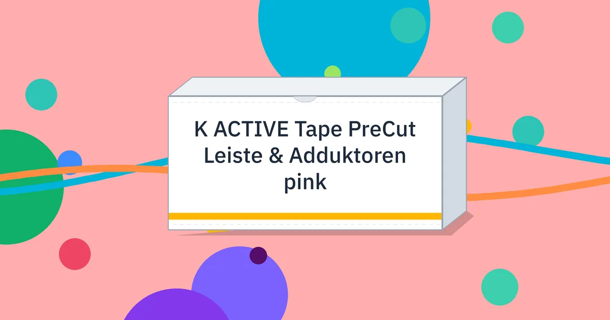 Symbolbild: Packung mit der Aufschrift K ACTIVE Tape PreCut Leiste & Adduktoren pink (PZN 06936518) – Verfügbarkeit und Bezug in Apotheken in Frankfurt am Main