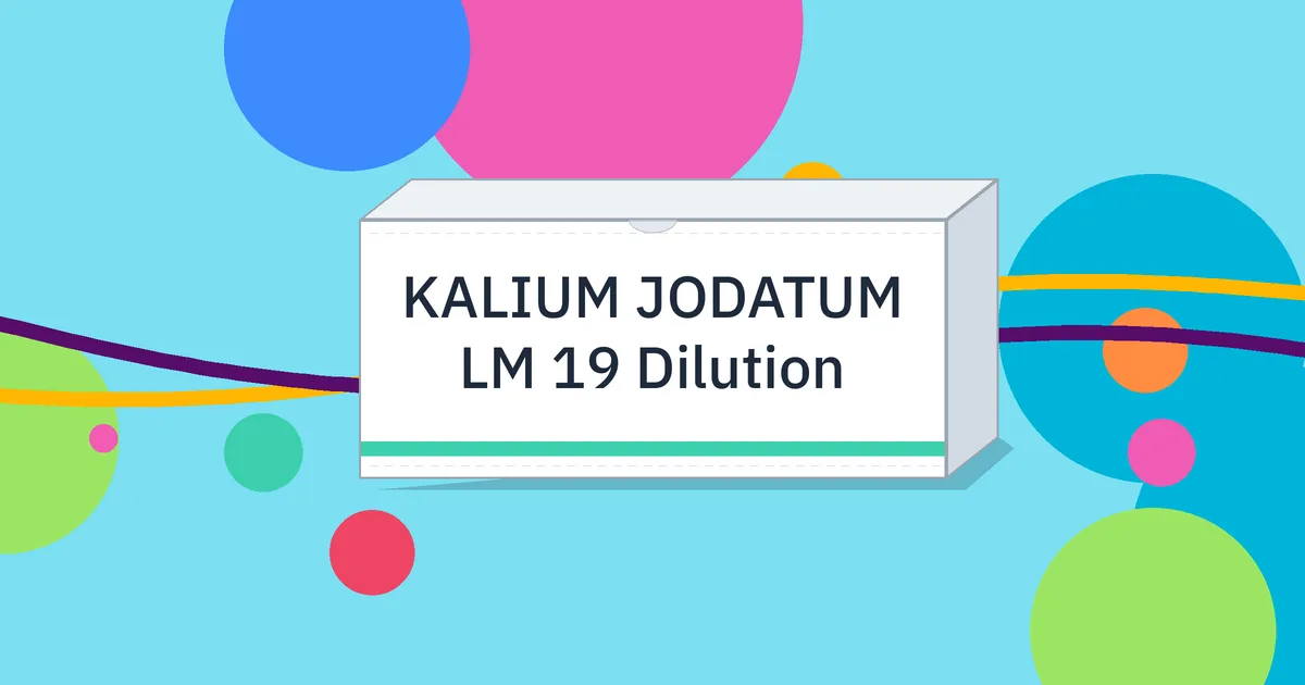 Symbolbild: Packung mit der Aufschrift KALIUM JODATUM LM 19 Dilution (PZN 12922495) – Verfügbarkeit und Bezug in Apotheken in Frankfurt am Main
