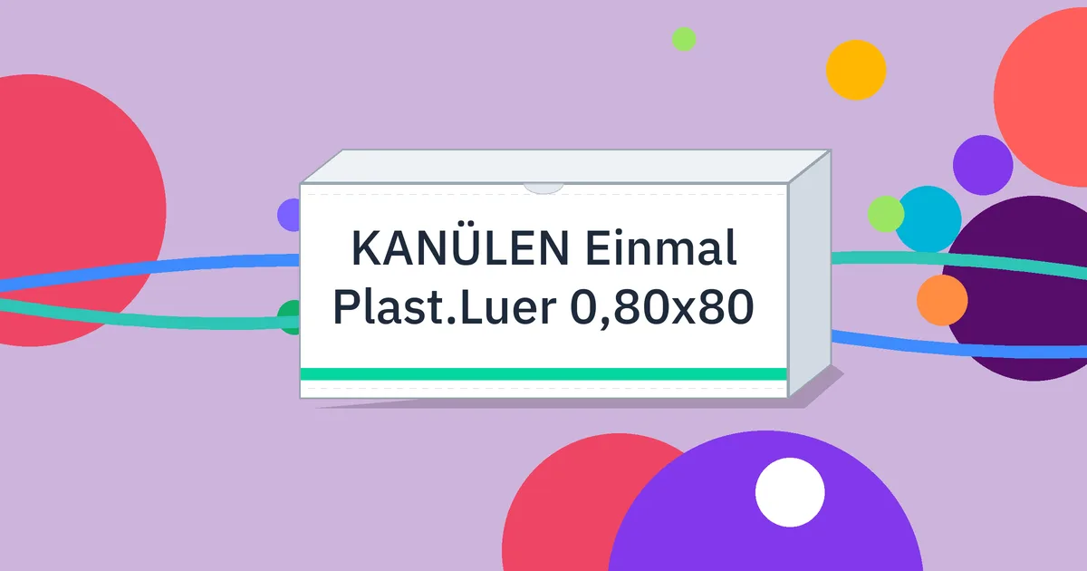 Symbolbild: Packung mit der Aufschrift KANÜLEN Einmal Plast.Luer 0,80x80 (PZN 02440312) – Verfügbarkeit und Bezug in Apotheken in Frankfurt am Main