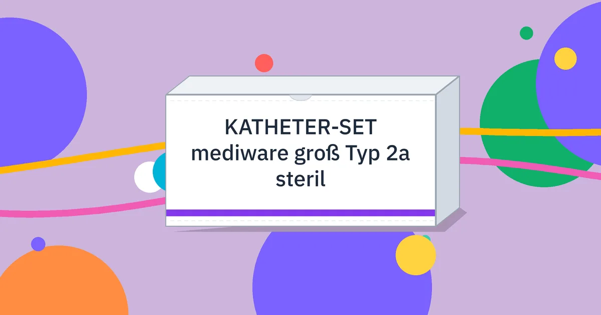 Symbolbild: Packung mit der Aufschrift KATHETER-SET mediware groß Typ 2a steril (PZN 04673598) – Verfügbarkeit und Bezug in Apotheken in Frankfurt am Main