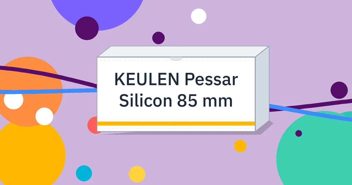 Symbolbild: Packung mit der Aufschrift KEULEN Pessar Silicon 85 mm (PZN 20313149) – Verfügbarkeit und Bezug in Apotheken in Frankfurt am Main