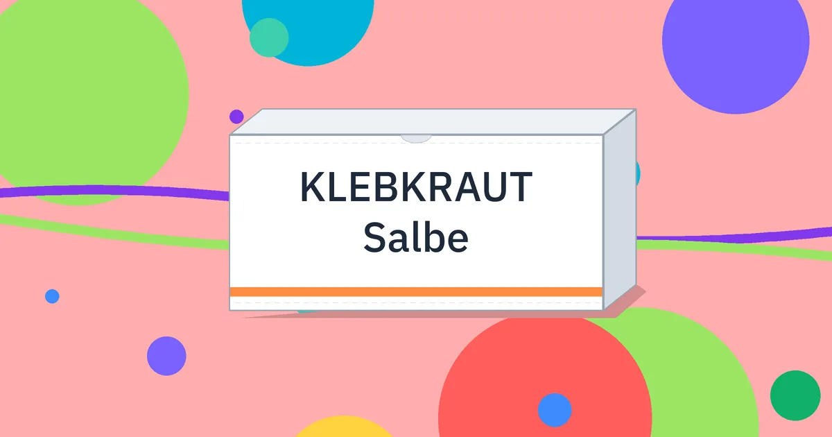 Symbolbild: Packung mit der Aufschrift KLEBKRAUT Salbe (PZN 19338888) – Verfügbarkeit und Bezug in Apotheken in Frankfurt am Main