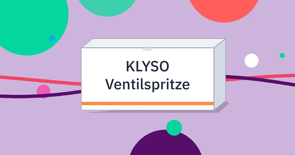 Symbolbild: Packung mit der Aufschrift KLYSO Ventilspritze (PZN 01731131) – Verfügbarkeit und Bezug in Apotheken in Frankfurt am Main