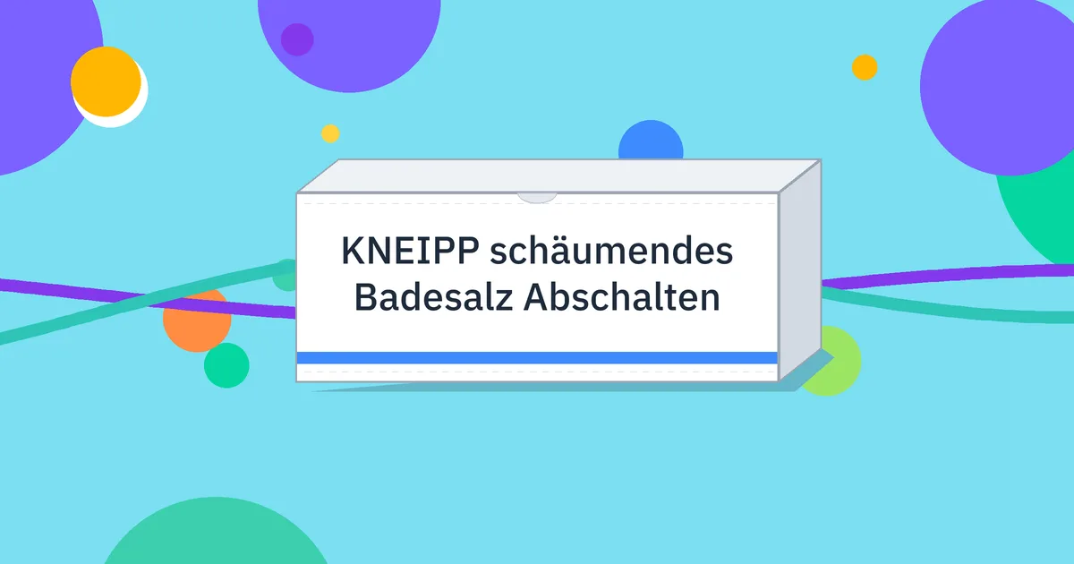 Symbolbild: Packung mit der Aufschrift KNEIPP schäumendes Badesalz Abschalten (PZN 10991635) – Verfügbarkeit und Bezug in Apotheken in Frankfurt am Main