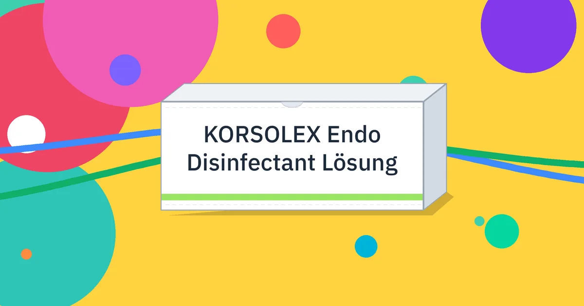 Symbolbild: Packung mit der Aufschrift KORSOLEX Endo Disinfectant Lösung (PZN 07233606) – Verfügbarkeit und Bezug in Apotheken in Frankfurt am Main