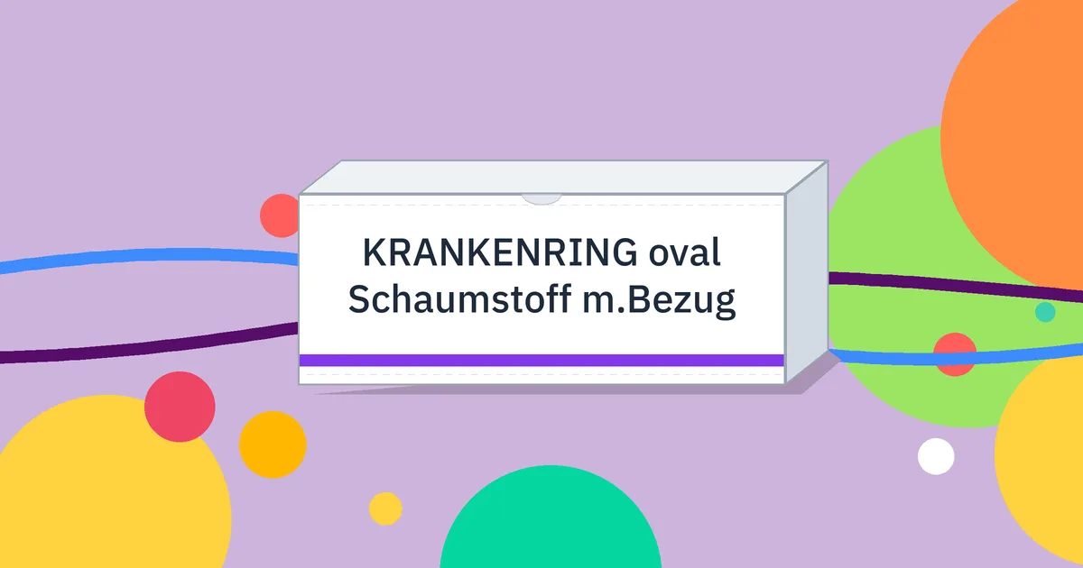 Symbolbild: Packung mit der Aufschrift KRANKENRING oval Schaumstoff m.Bezug (PZN 08726943) – Verfügbarkeit und Bezug in Apotheken in Frankfurt am Main