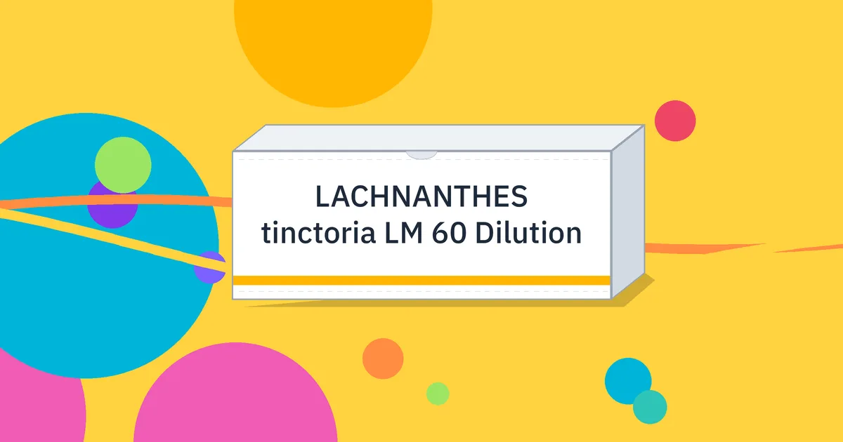 Symbolbild: Packung mit der Aufschrift LACHNANTHES tinctoria LM 60 Dilution (PZN 13520617) – Verfügbarkeit und Bezug in Apotheken in Frankfurt am Main