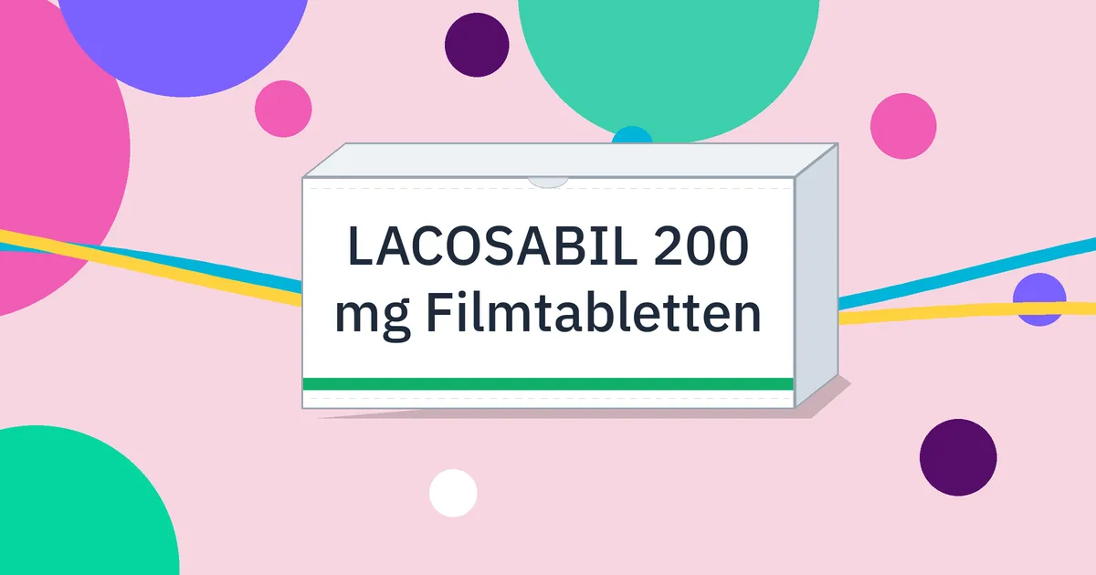 Symbolbild: Packung mit der Aufschrift LACOSABIL 200 mg Filmtabletten (PZN 18032288) – Verfügbarkeit und Bezug in Apotheken in Frankfurt am Main