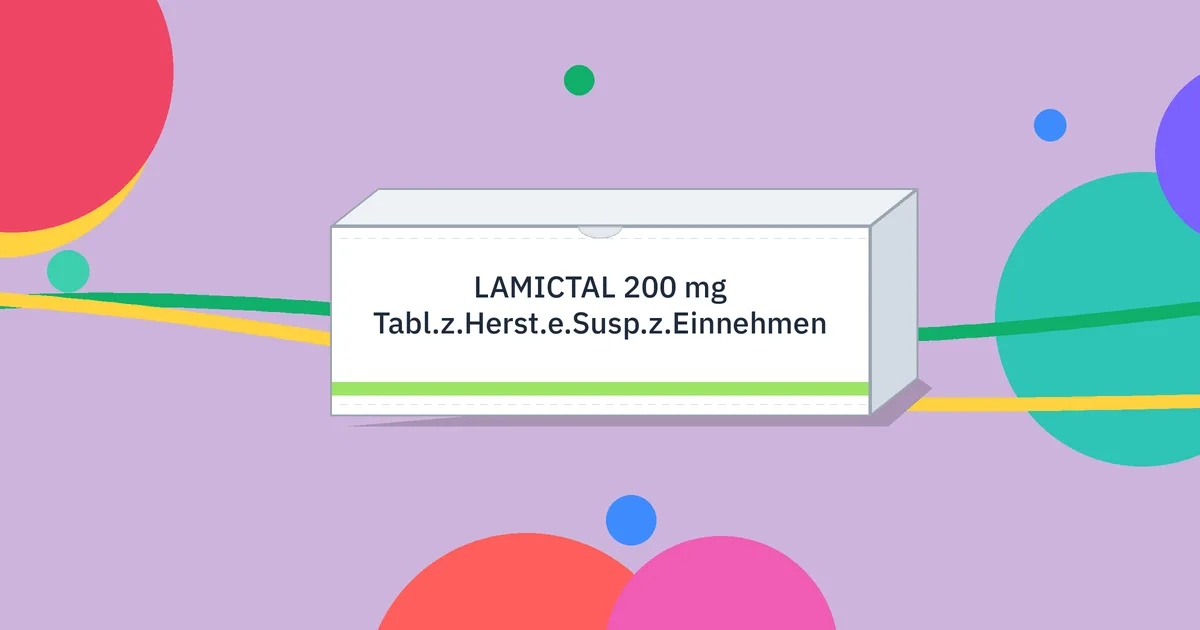 Symbolbild: Packung mit der Aufschrift LAMICTAL 200 mg Tabl.z.Herst.e.Susp.z.Einnehmen (PZN 06108477) – Verfügbarkeit und Bezug in Apotheken in Frankfurt am Main