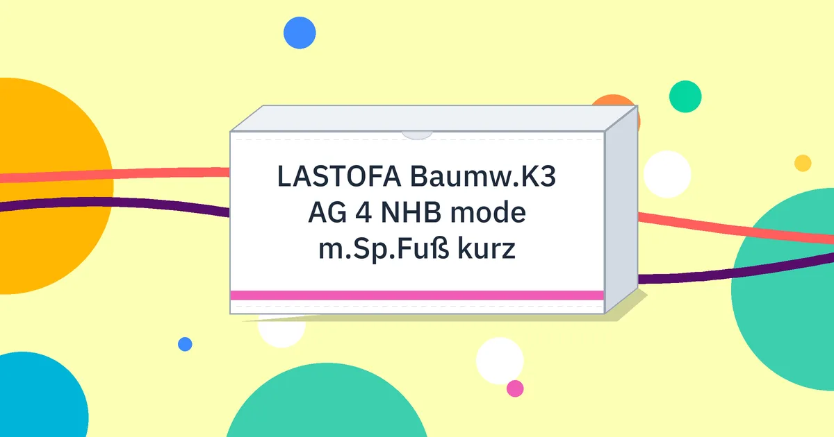 Symbolbild: Packung mit der Aufschrift LASTOFA Baumw.K3 AG 4 NHB mode m.Sp.Fuß kurz (PZN 01954552) – Verfügbarkeit und Bezug in Apotheken in Frankfurt am Main