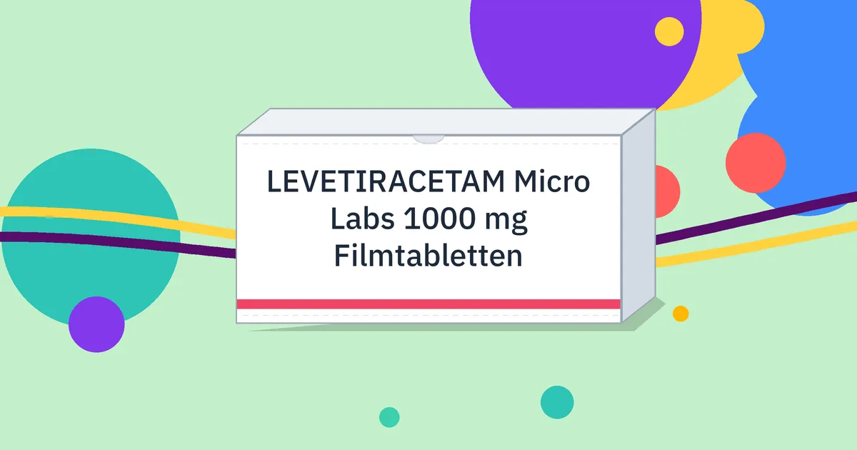 Symbolbild: Packung mit der Aufschrift LEVETIRACETAM Micro Labs 1000 mg Filmtabletten (PZN 17819313) – Verfügbarkeit und Bezug in Apotheken in Frankfurt am Main