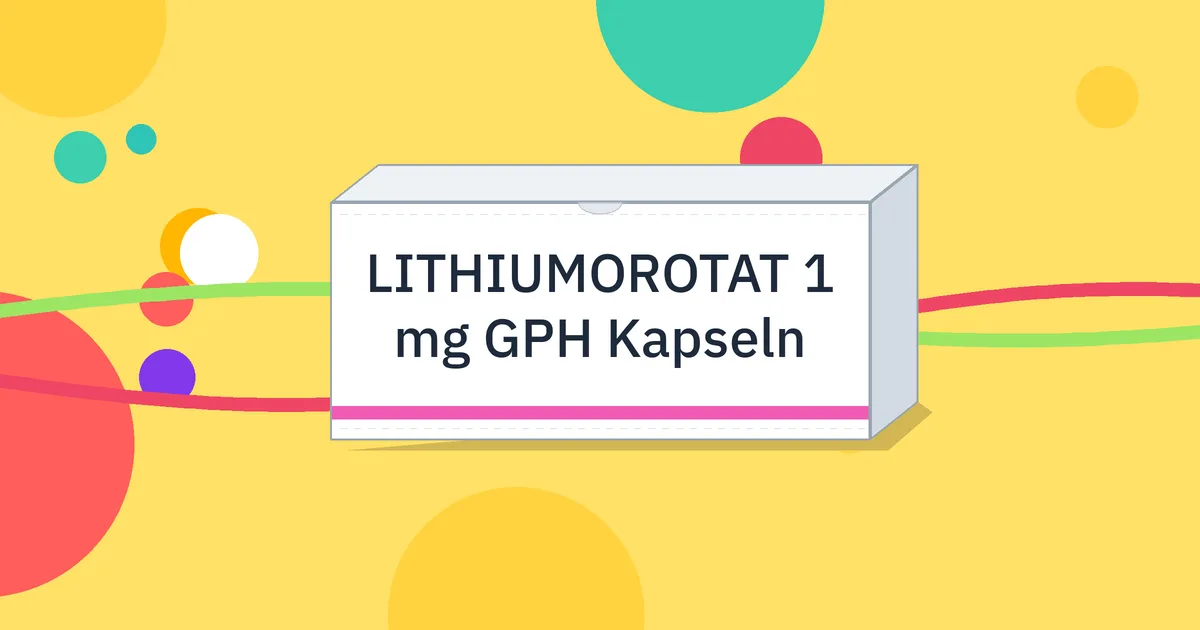 Symbolbild: Packung mit der Aufschrift LITHIUMOROTAT 1 mg GPH Kapseln (PZN 19407454) – Verfügbarkeit und Bezug in Apotheken in Frankfurt am Main