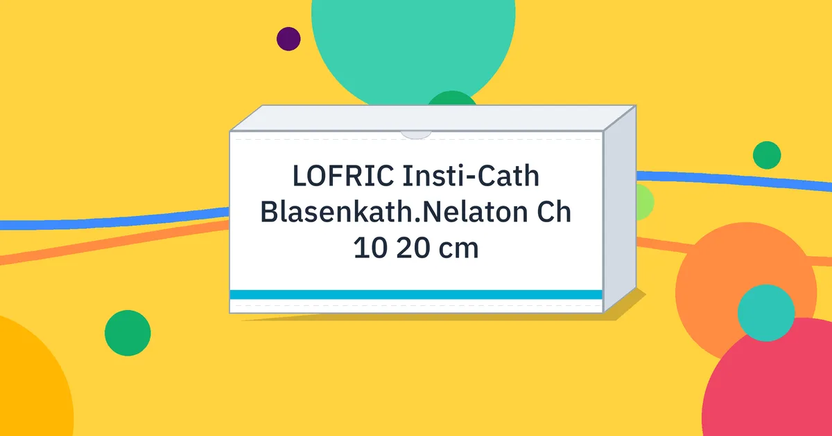 Symbolbild: Packung mit der Aufschrift LOFRIC Insti-Cath Blasenkath.Nelaton Ch 10 20 cm (PZN 17919606) – Verfügbarkeit und Bezug in Apotheken in Frankfurt am Main