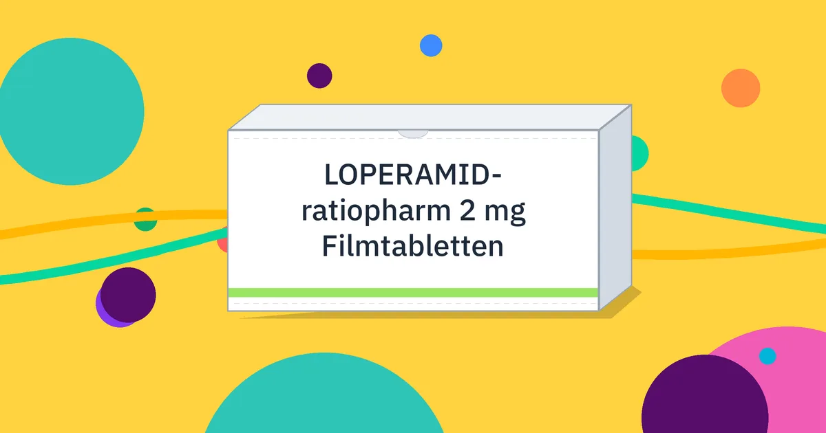 Symbolbild: Packung mit der Aufschrift LOPERAMID-ratiopharm 2 mg Filmtabletten (PZN 04271641) – Verfügbarkeit und Bezug in Apotheken in Frankfurt am Main