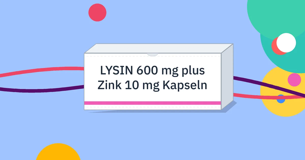 Symbolbild: Packung mit der Aufschrift LYSIN 600 mg plus Zink 10 mg Kapseln (PZN 09771414) – Verfügbarkeit und Bezug in Apotheken in Frankfurt am Main