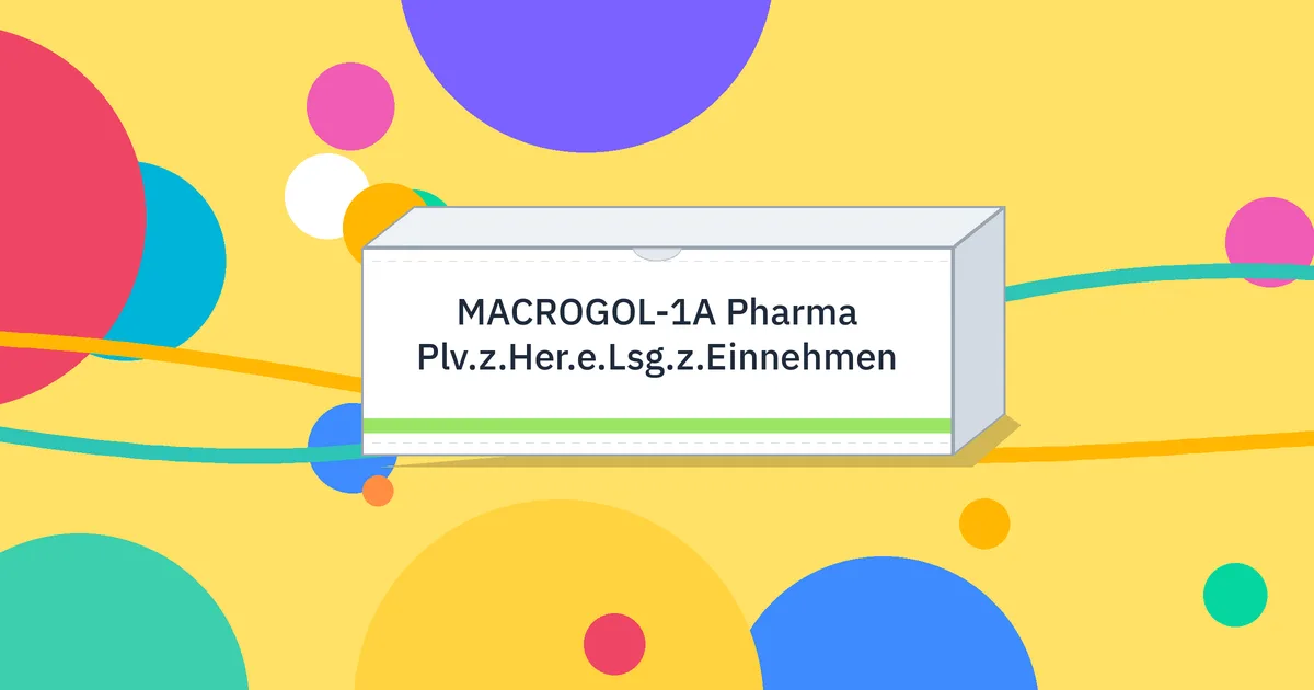 Symbolbild: Packung mit der Aufschrift MACROGOL-1A Pharma Plv.z.Her.e.Lsg.z.Einnehmen (PZN 14264056) – Verfügbarkeit und Bezug in Apotheken in Frankfurt am Main