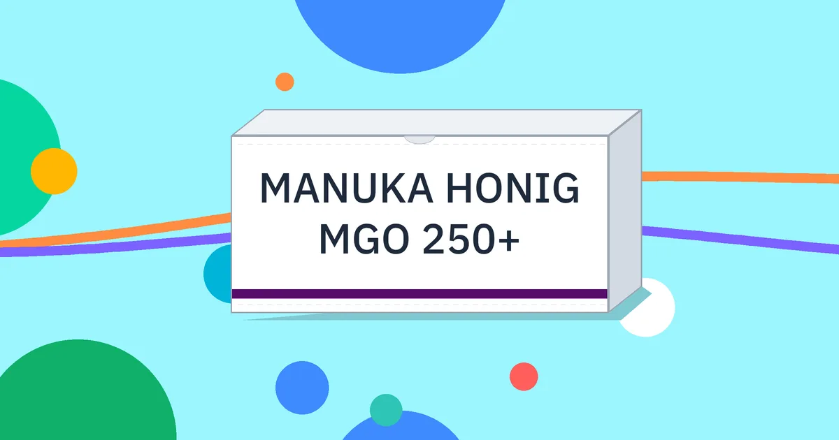 Symbolbild: Packung mit der Aufschrift MANUKA HONIG MGO 250+ (PZN 11714582) – Verfügbarkeit und Bezug in Apotheken in Frankfurt am Main
