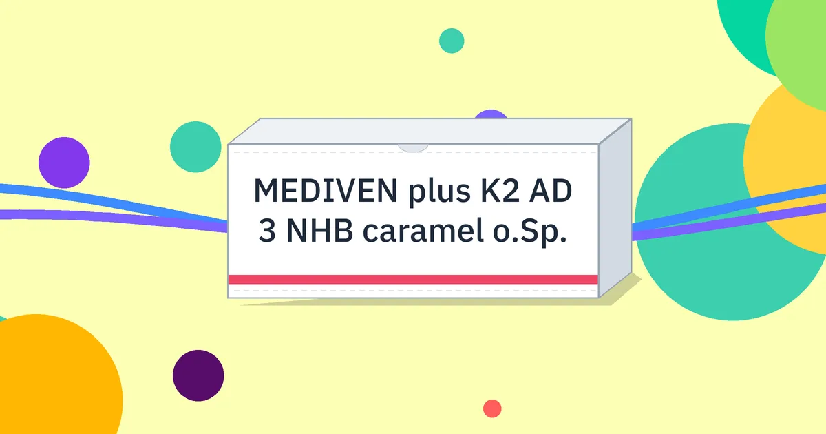 Symbolbild: Packung mit der Aufschrift MEDIVEN plus K2 AD 3 NHB caramel o.Sp. (PZN 15937273) – Verfügbarkeit und Bezug in Apotheken in Frankfurt am Main