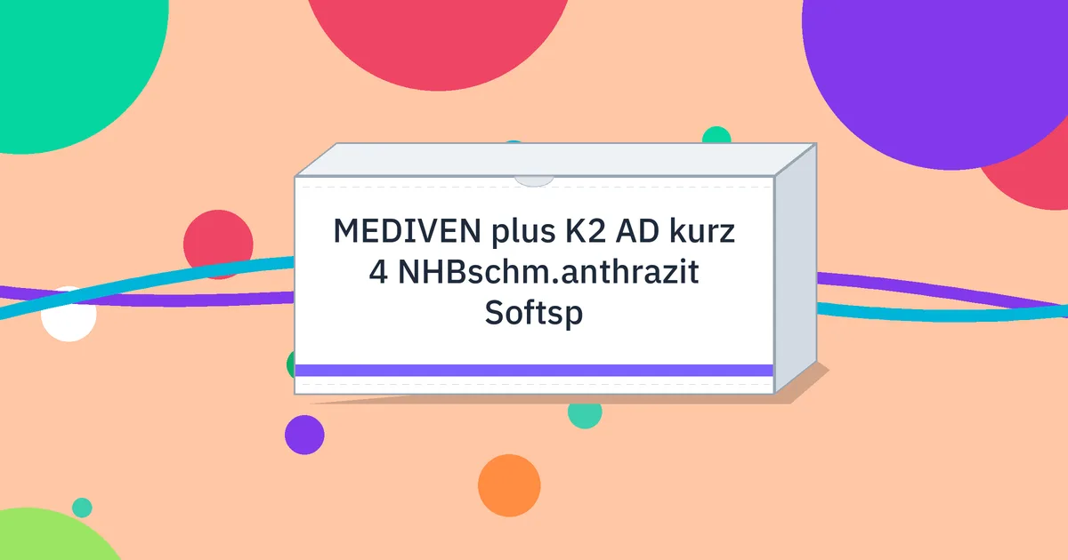 Symbolbild: Packung mit der Aufschrift MEDIVEN plus K2 AD kurz 4 NHBschm.anthrazit Softsp (PZN 15926157) – Verfügbarkeit und Bezug in Apotheken in Frankfurt am Main