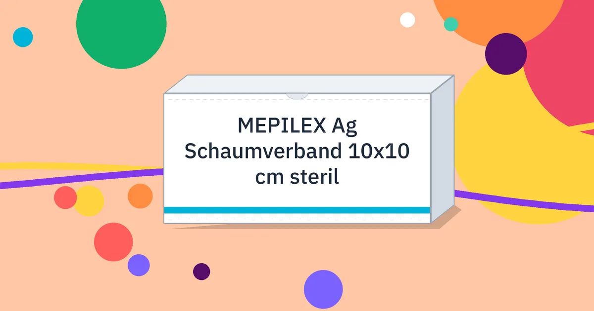 Symbolbild: Packung mit der Aufschrift MEPILEX Ag Schaumverband 10x10 cm steril (PZN 11220035) – Verfügbarkeit und Bezug in Apotheken in Frankfurt am Main