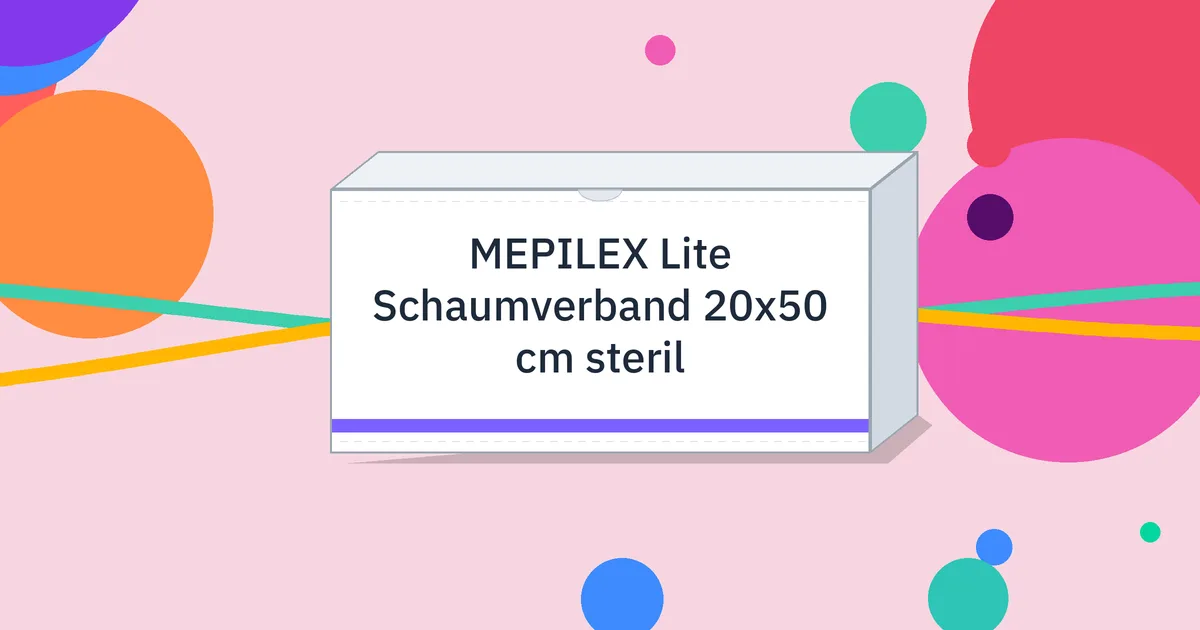 Symbolbild: Packung mit der Aufschrift MEPILEX Lite Schaumverband 20x50 cm steril (PZN 16668734) – Verfügbarkeit und Bezug in Apotheken in Frankfurt am Main