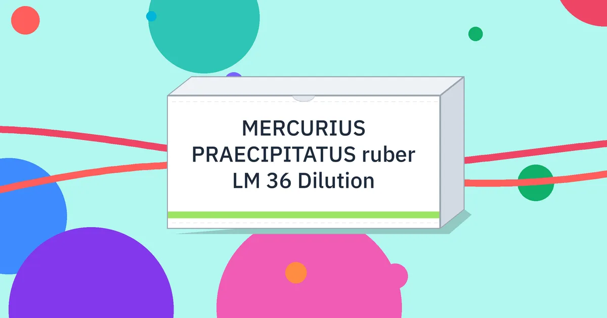 Symbolbild: Packung mit der Aufschrift MERCURIUS PRAECIPITATUS ruber LM 36 Dilution (PZN 12953389) – Verfügbarkeit und Bezug in Apotheken in Frankfurt am Main