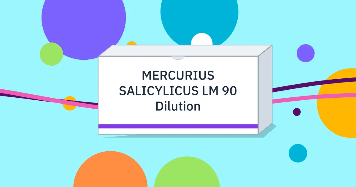 Symbolbild: Packung mit der Aufschrift MERCURIUS SALICYLICUS LM 90 Dilution (PZN 12953892) – Verfügbarkeit und Bezug in Apotheken in Frankfurt am Main