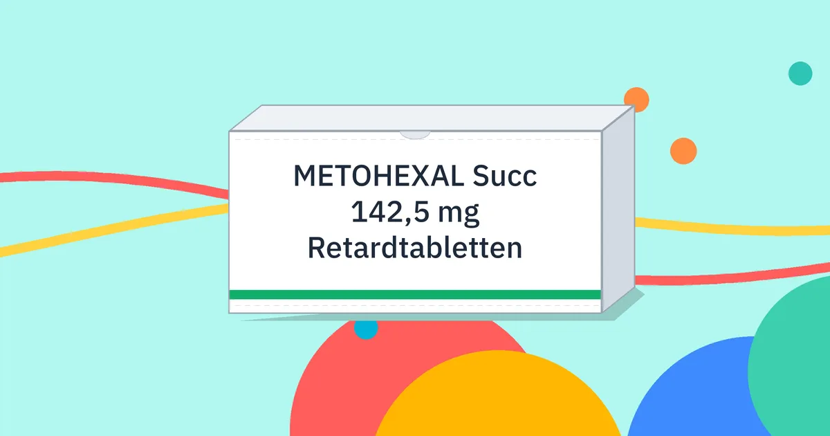 Symbolbild: Packung mit der Aufschrift METOHEXAL Succ 142,5 mg Retardtabletten (PZN 00850483) – Verfügbarkeit und Bezug in Apotheken in Frankfurt am Main