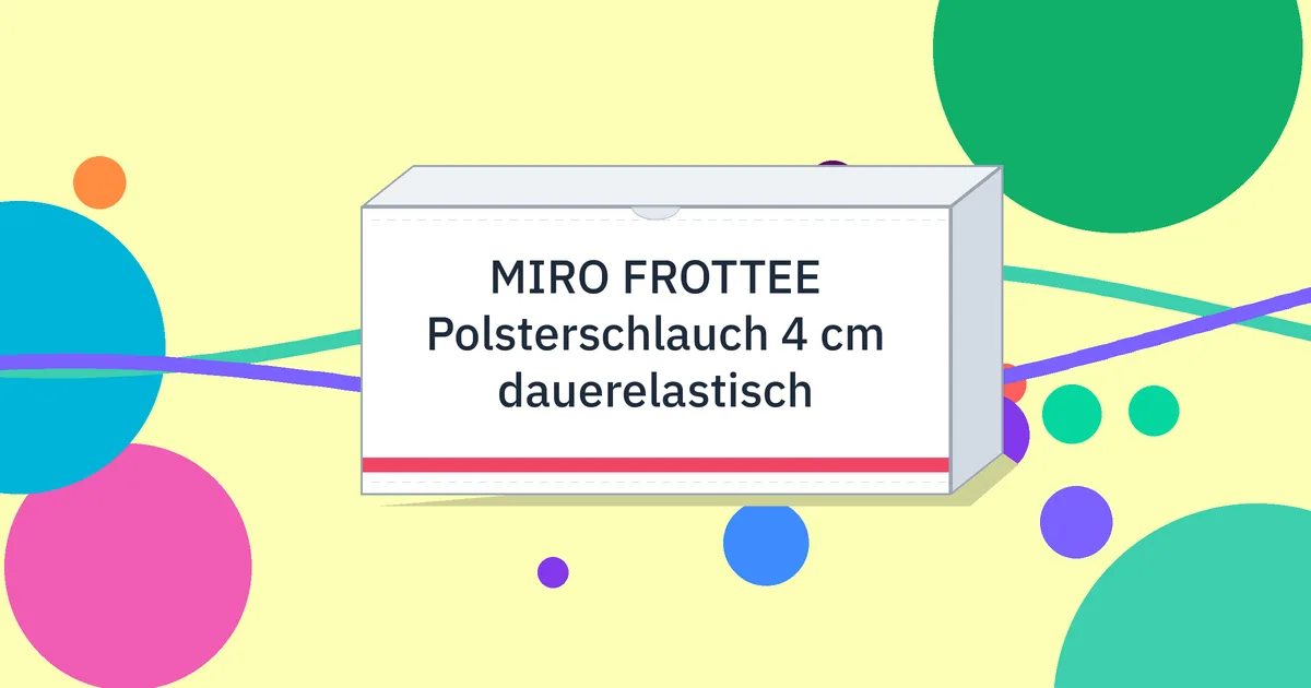 Symbolbild: Packung mit der Aufschrift MIRO FROTTEE Polsterschlauch 4 cm dauerelastisch (PZN 00951273) – Verfügbarkeit und Bezug in Apotheken in Frankfurt am Main