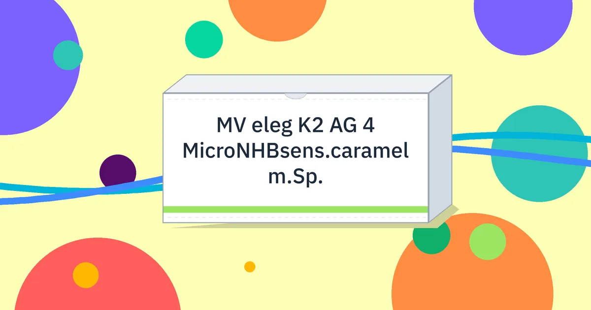 Symbolbild: Packung mit der Aufschrift MV eleg K2 AG 4 MicroNHBsens.caramel m.Sp. (PZN 16070126) – Verfügbarkeit und Bezug in Apotheken in Frankfurt am Main