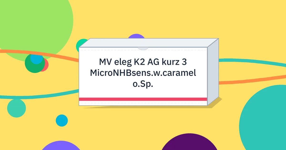 Symbolbild: Packung mit der Aufschrift MV eleg K2 AG kurz 3 MicroNHBsens.w.caramel o.Sp. (PZN 16069761) – Verfügbarkeit und Bezug in Apotheken in Frankfurt am Main