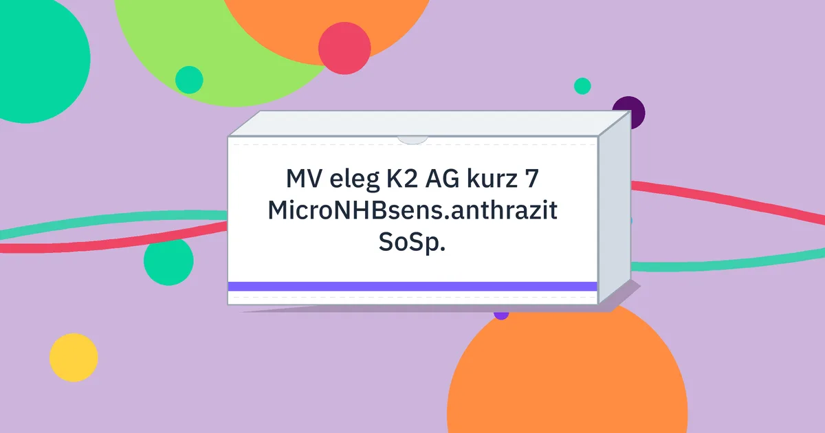 Symbolbild: Packung mit der Aufschrift MV eleg K2 AG kurz 7 MicroNHBsens.anthrazit SoSp. (PZN 16071232) – Verfügbarkeit und Bezug in Apotheken in Frankfurt am Main