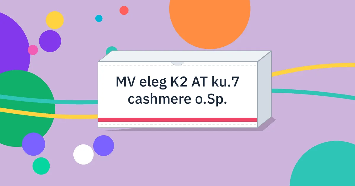 Symbolbild: Packung mit der Aufschrift MV eleg K2 AT ku.7 cashmere o.Sp. (PZN 15287384) – Verfügbarkeit und Bezug in Apotheken in Frankfurt am Main