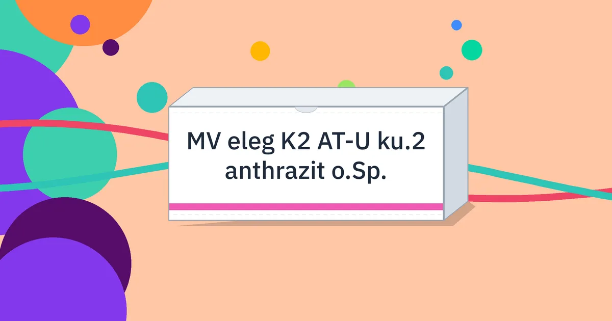 Symbolbild: Packung mit der Aufschrift MV eleg K2 AT-U ku.2 anthrazit o.Sp. (PZN 00643488) – Verfügbarkeit und Bezug in Apotheken in Frankfurt am Main
