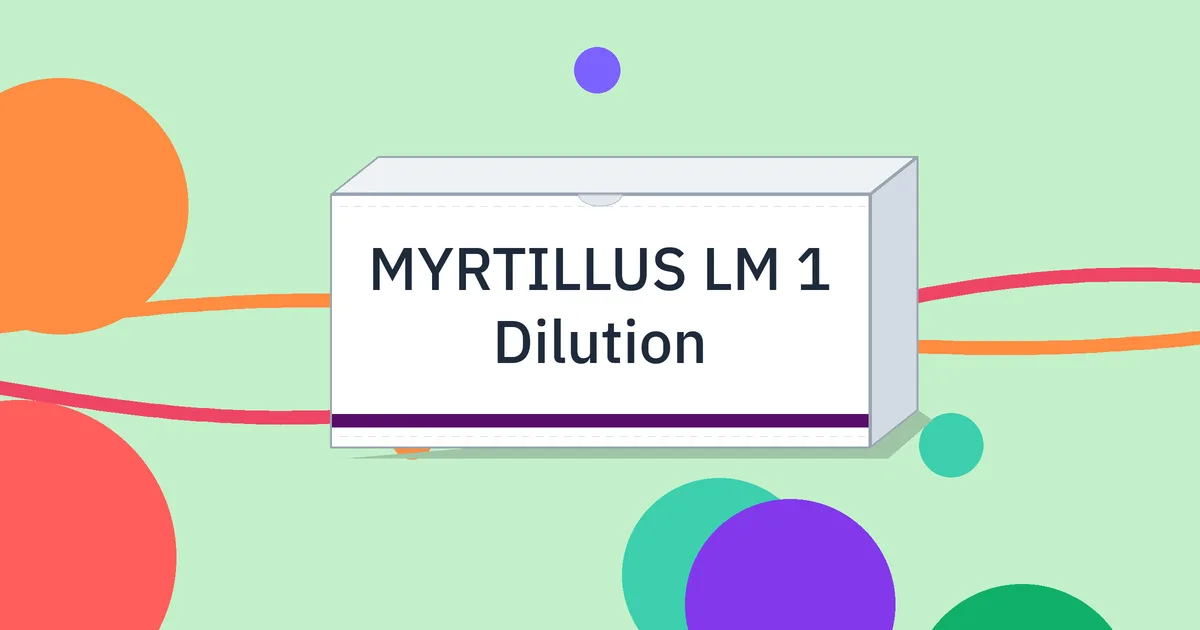 Symbolbild: Packung mit der Aufschrift MYRTILLUS LM 1 Dilution (PZN 13613359) – Verfügbarkeit und Bezug in Apotheken in Frankfurt am Main