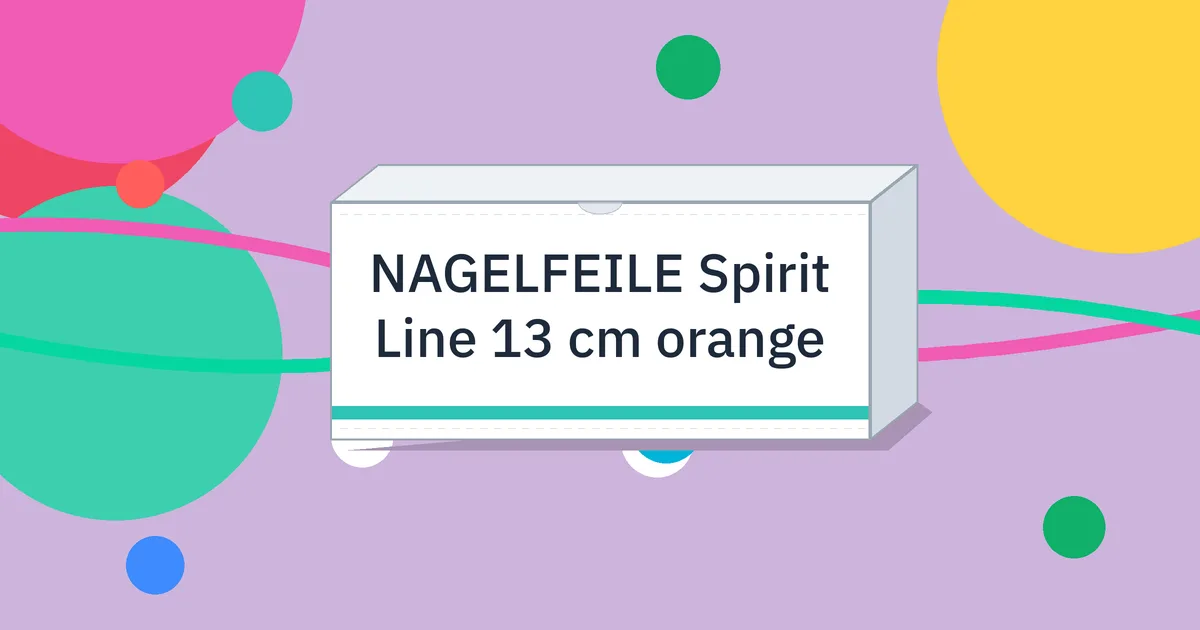 Symbolbild: Packung mit der Aufschrift NAGELFEILE Spirit Line 13 cm orange (PZN 01505989) – Verfügbarkeit und Bezug in Apotheken in Frankfurt am Main
