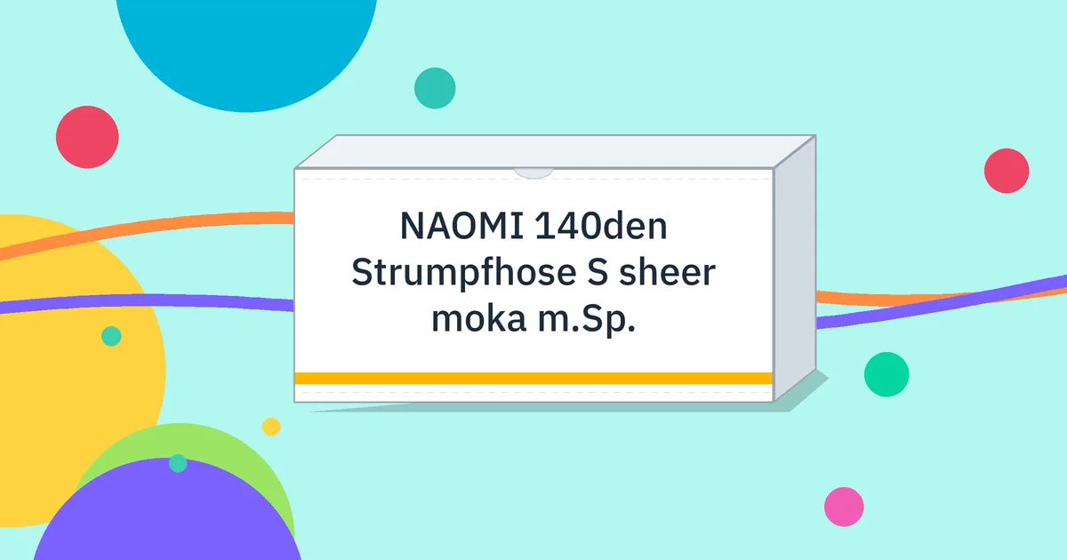 Symbolbild: Packung mit der Aufschrift NAOMI 140den Strumpfhose S sheer moka m.Sp. (PZN 16177812) – Verfügbarkeit und Bezug in Apotheken in Frankfurt am Main
