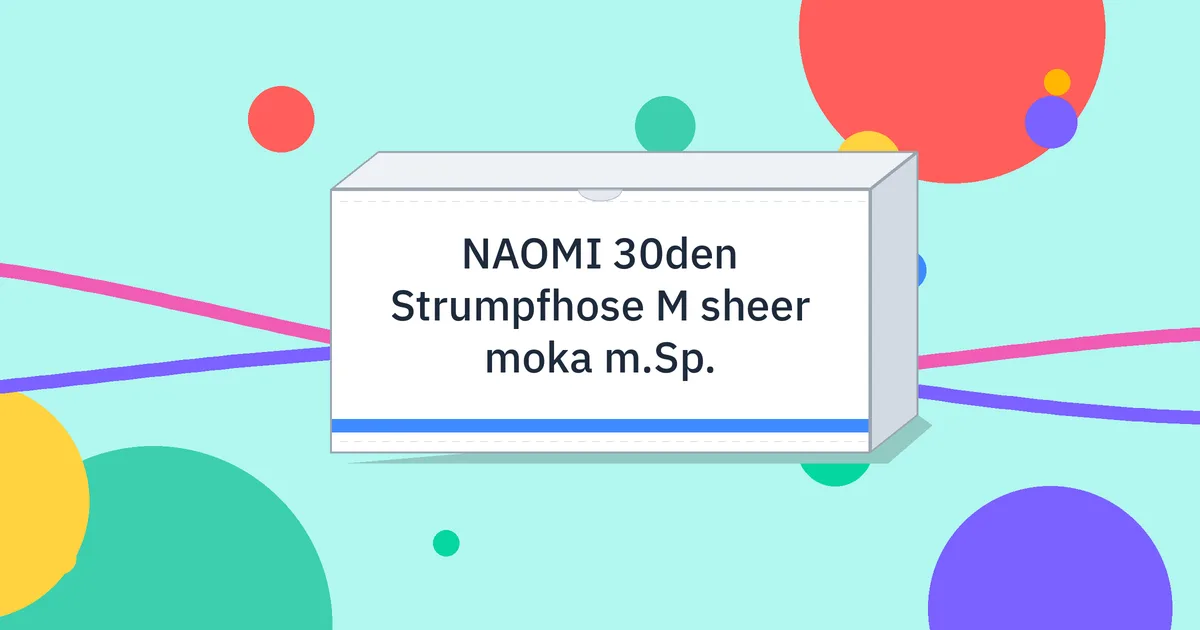 Symbolbild: Packung mit der Aufschrift NAOMI 30den Strumpfhose M sheer moka m.Sp. (PZN 16178697) – Verfügbarkeit und Bezug in Apotheken in Frankfurt am Main