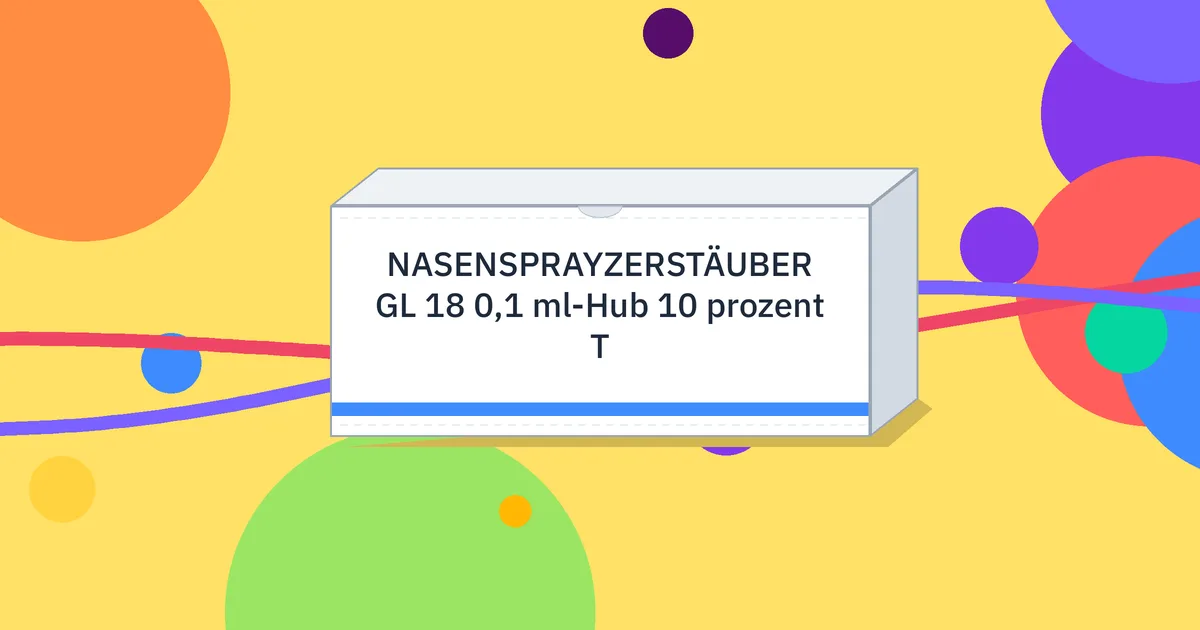 Symbolbild: Packung mit der Aufschrift NASENSPRAYZERSTÄUBER GL 18 0,1 ml-Hub 10 prozent T (PZN 19454873) – Verfügbarkeit und Bezug in Apotheken in Frankfurt am Main