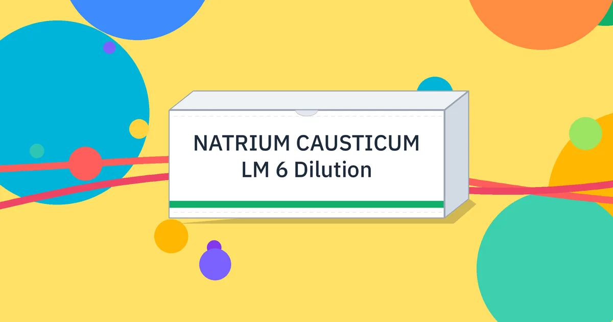 Symbolbild: Packung mit der Aufschrift NATRIUM CAUSTICUM LM 6 Dilution (PZN 09544090) – Verfügbarkeit und Bezug in Apotheken in Frankfurt am Main